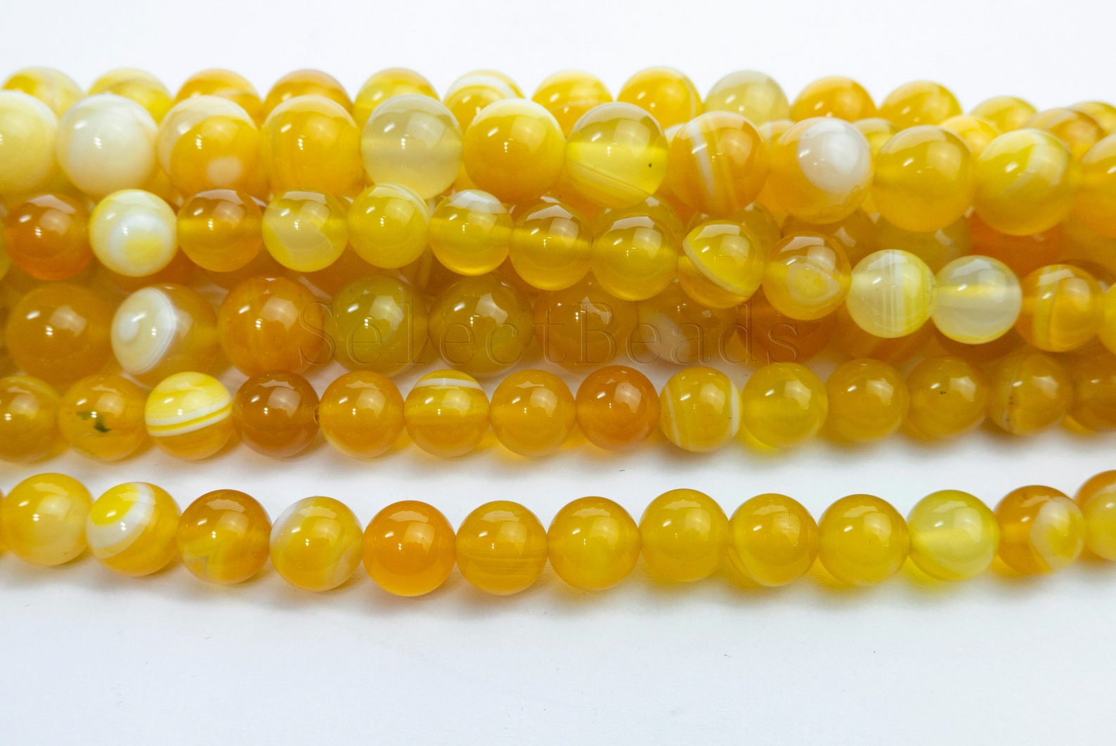 Yellow agate banded agate beads yellow stone agates yellow | Etsy