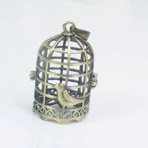 Birdcage Locket Pendants Brass Cage Locket for Necklace | Etsy