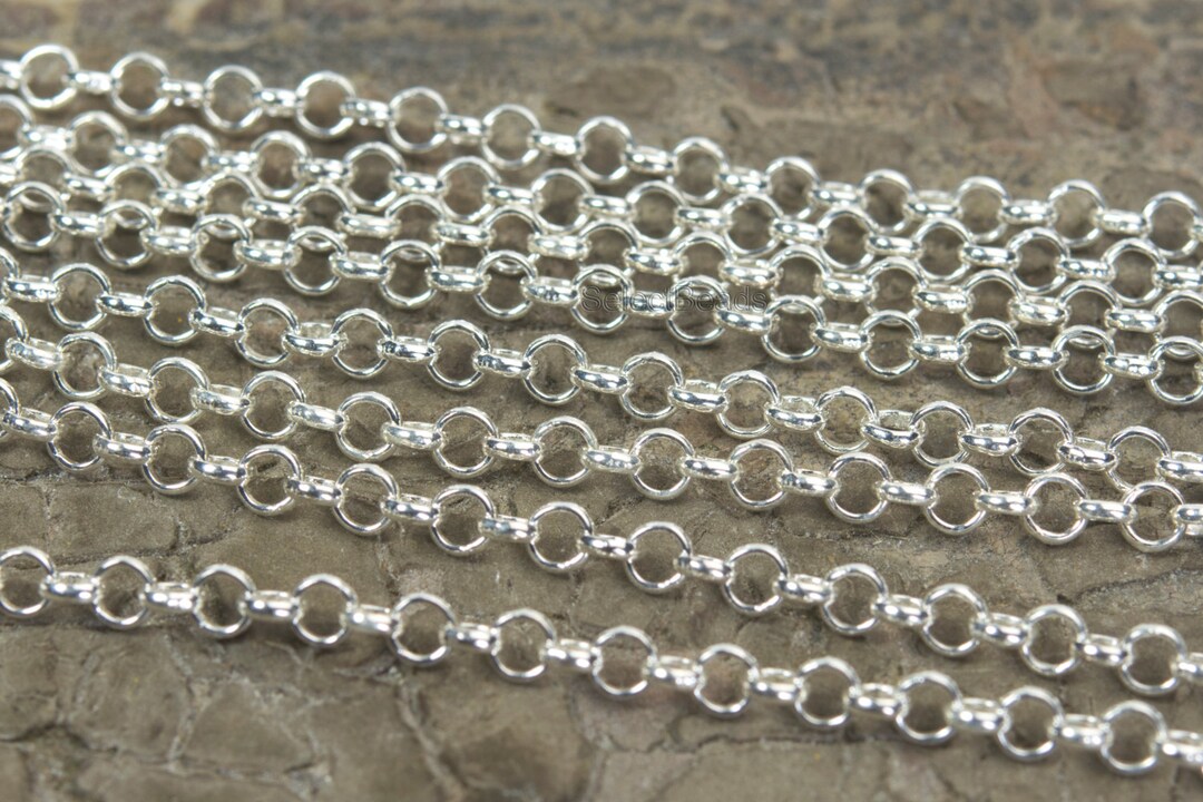 Sterling Silver Rolo Chain - 925 Silver O Link Chains - Jewelry Making ...