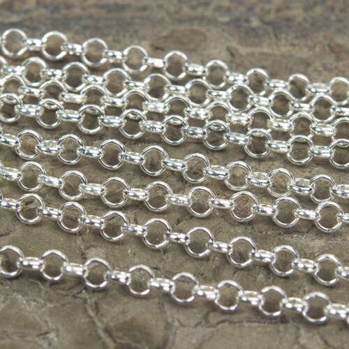 Sterling Silver Rolo Chain 925 Silver O Link Chains - Etsy