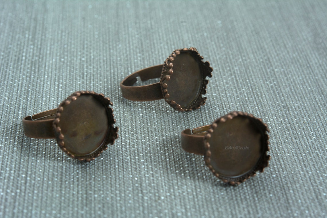 Crown Bezel Set Ring Blanks Brass Jewelry Ring Blanks - Etsy