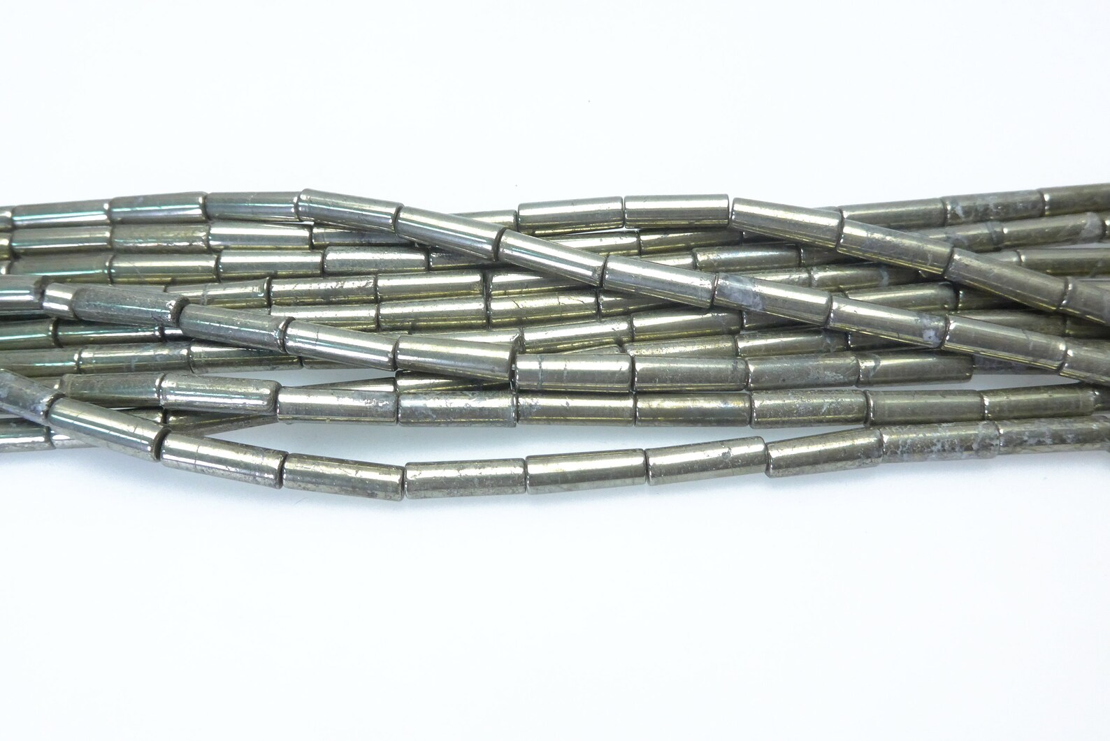 Natural Pyrite Smooth Round Tube Beads 4x13mm Gemstone - Etsy