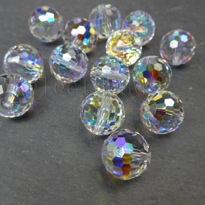 Swarovski Crystal Beads - Faceted Round Beads - AB Coated Crystal Beads ...