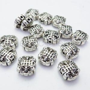 Long Live Symbol Beads - Long Life Pattern Beads - Antique Silver ...
