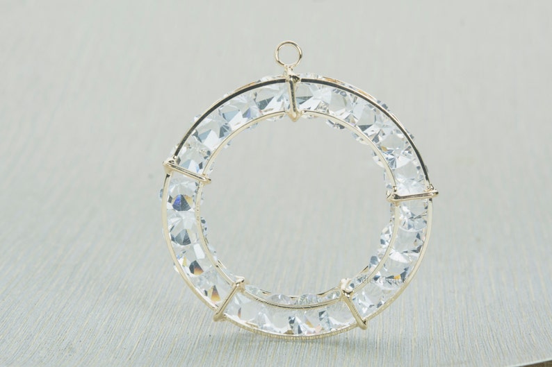 Clear Rhinestones Circle Pendants Clear Crystal Round Circle - Etsy