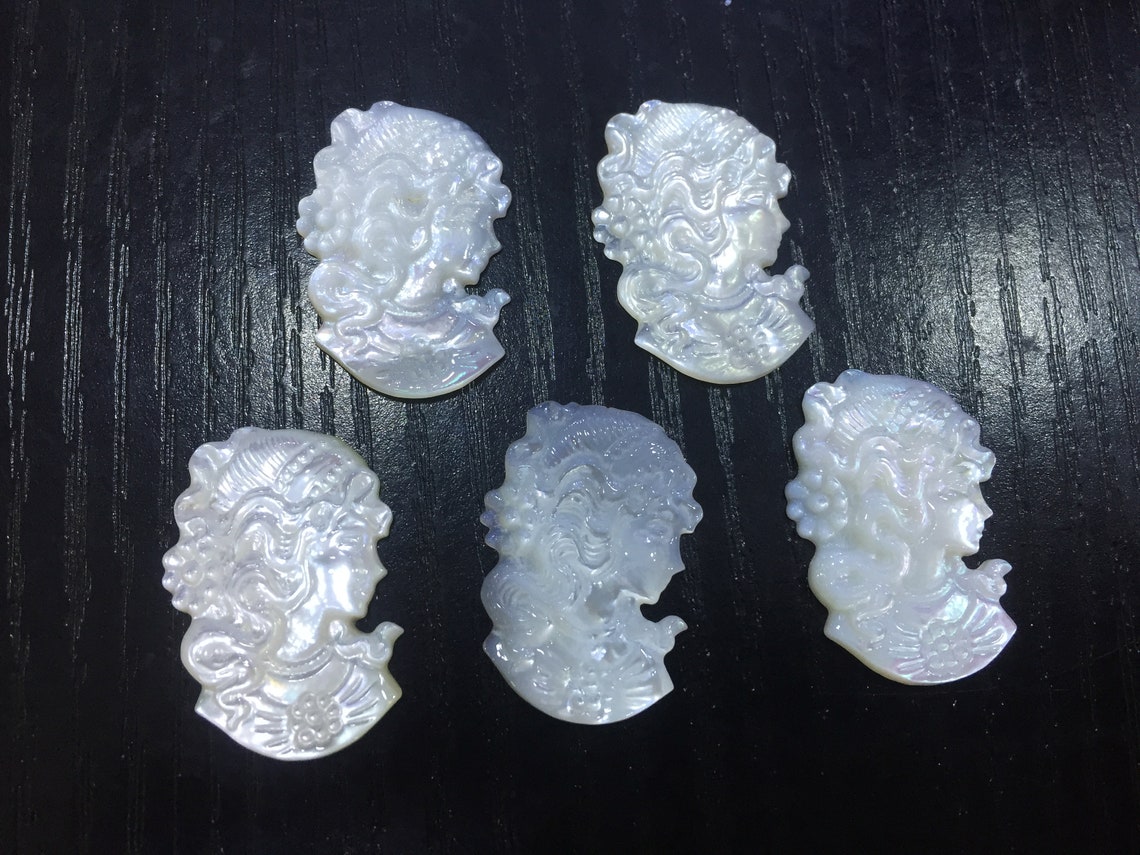 Oval Shell Cameo for Brooch White Seashell Cameo Cabochon - Etsy