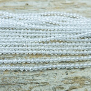 2mm Natural Clear Quartz Beads - 3mm Faceted Clear Crystal Beads ...