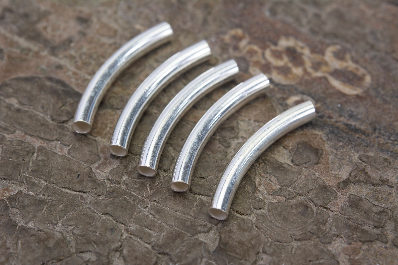 Sterling Silver Curved Tubes - Smooth Bend Tubes - Silver Jewelry Links ...