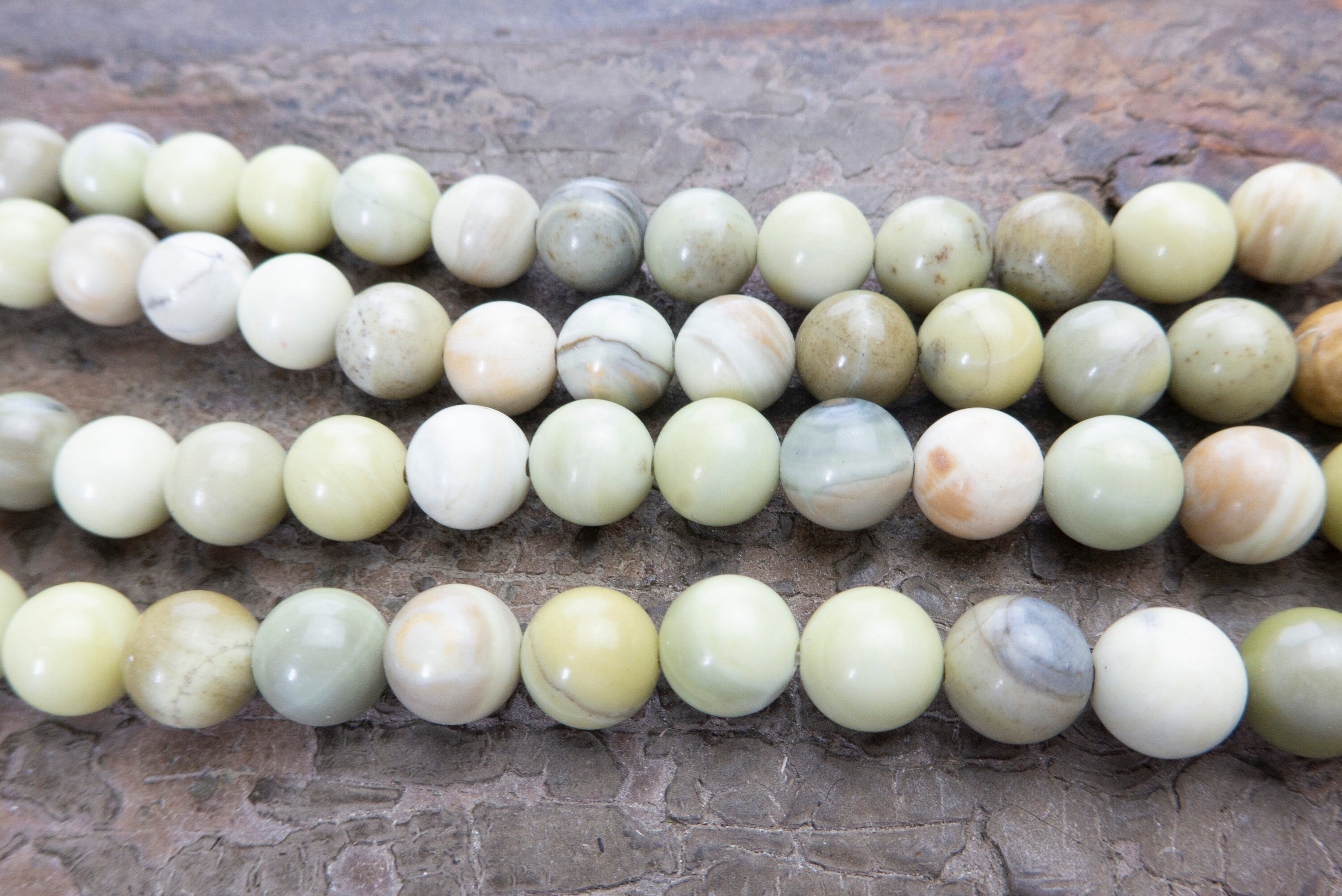 Natural Butter Jade Smooth Round Beads Round Gemstone Beads | Etsy