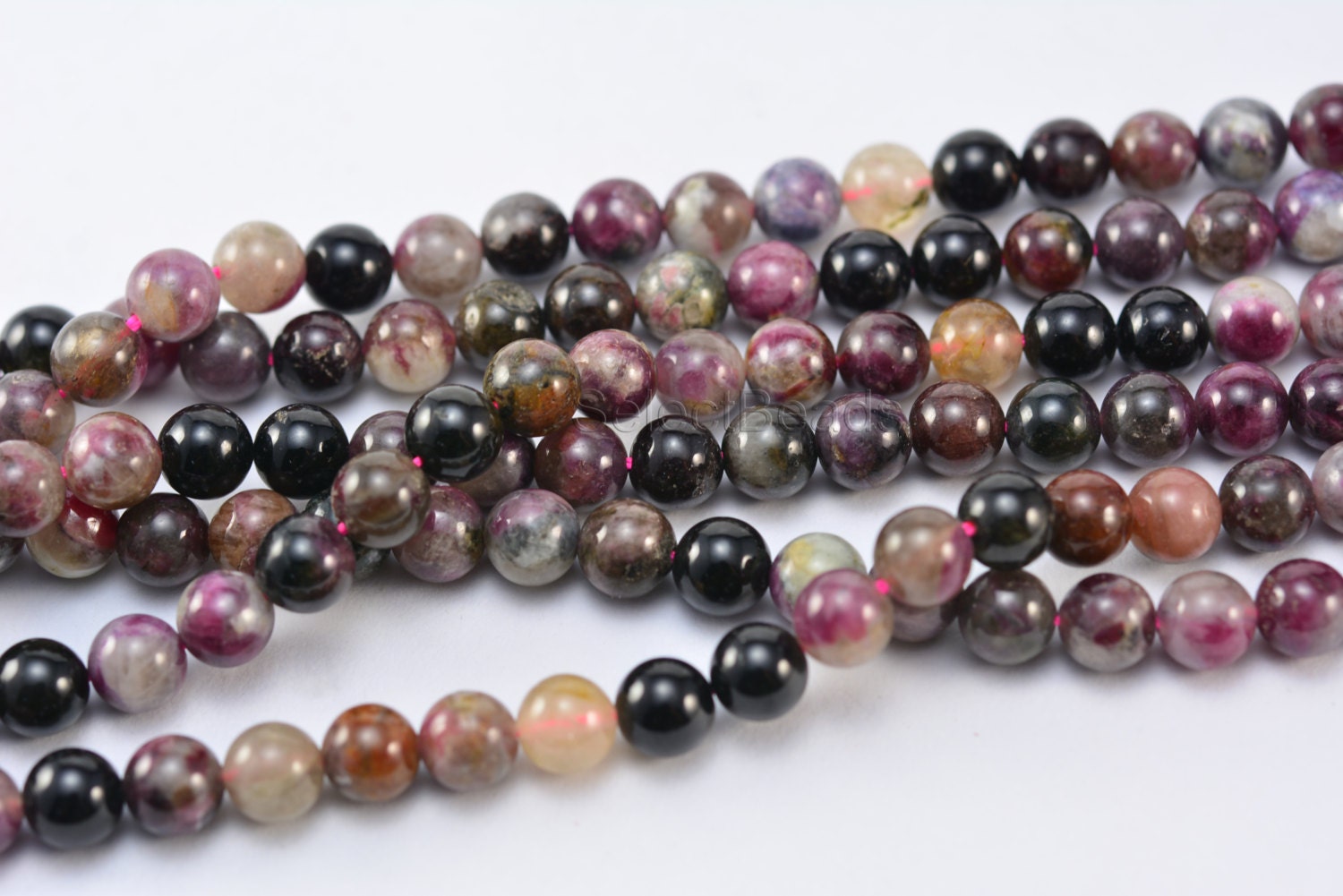 Natural Tourmaline Beads Tourmaline Round Beads Tourmaline - Etsy