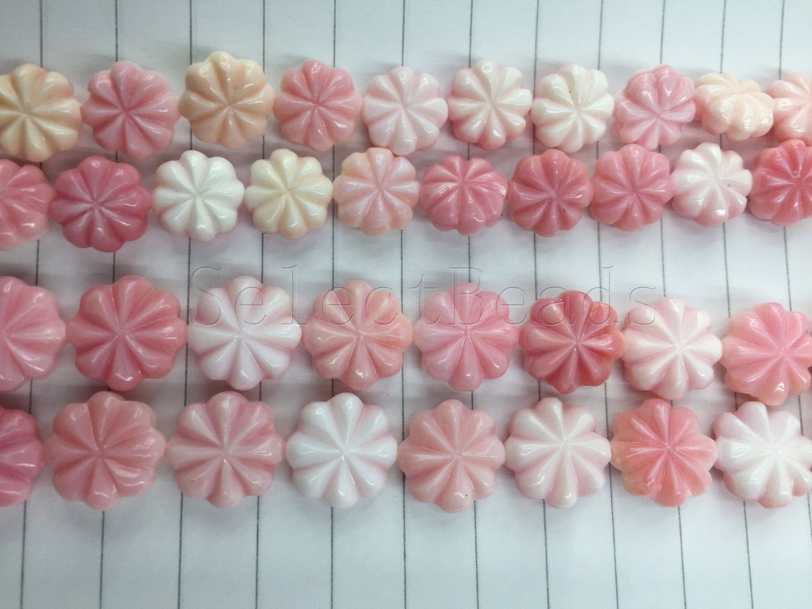 Natural Queen Conch Shell Floral Beads Pink Precious Shell - Etsy
