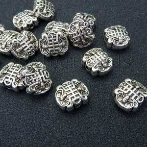 Long Live Symbol Beads - Long Life Pattern Beads - Antique Silver ...