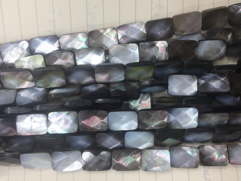 Faceted Black Lip Shell Beads Black Mother of Pearl Beads - Etsy