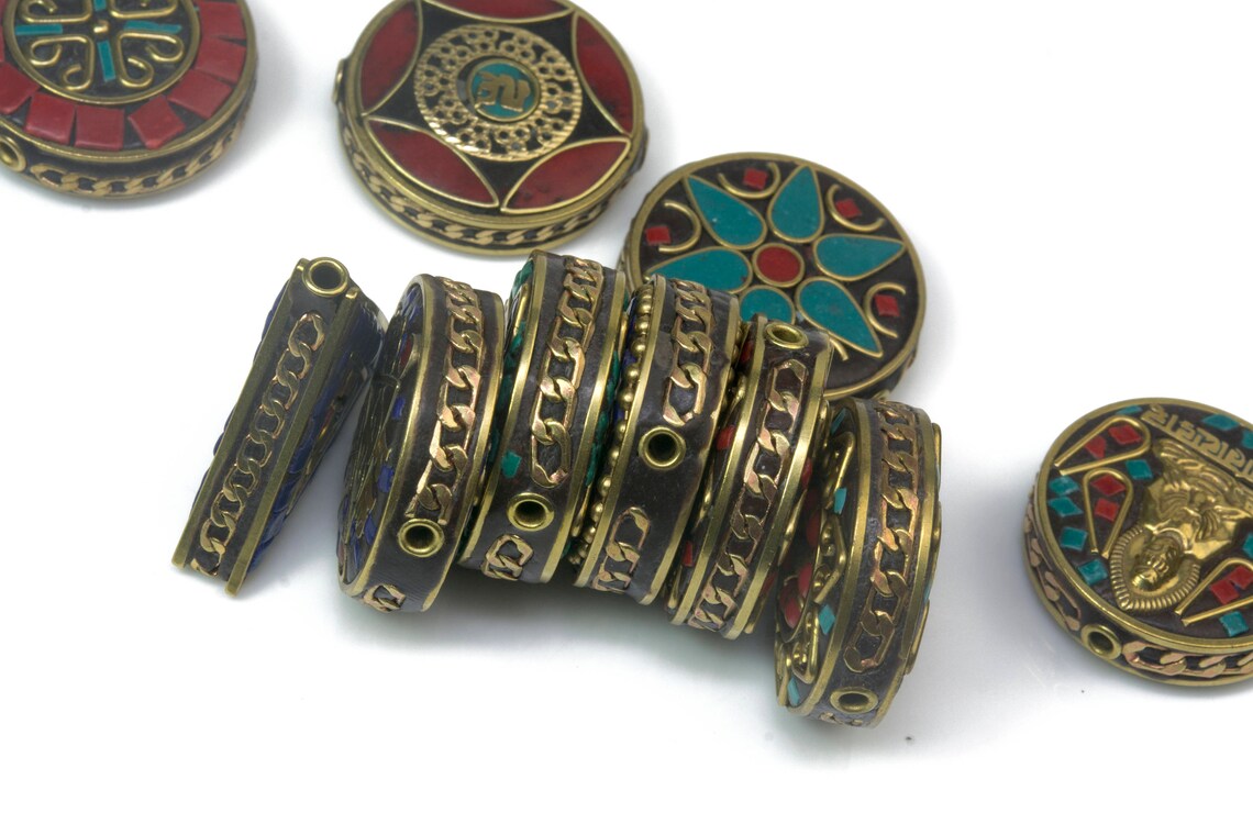 Tibetan Nepalese Beads - Handmade Nepal Pendant - Tibetan Beads for ...