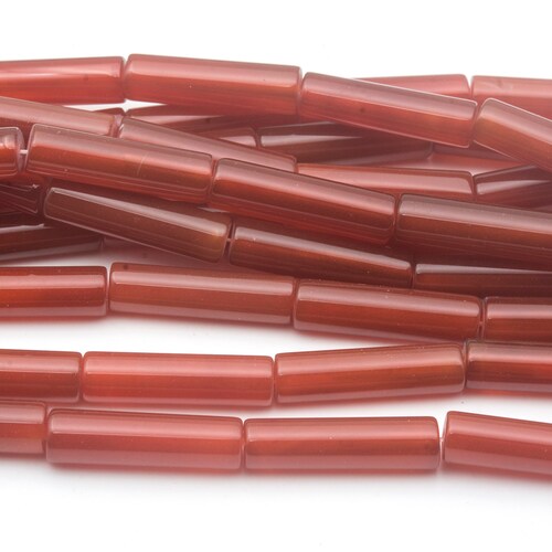 Long Red Carnelian Tube Beads Long Tube Beads 8x30mm - Etsy