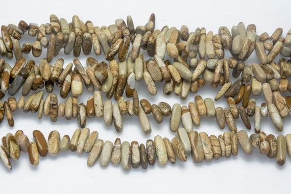 Picture Jasper Stick Beads Natural Beige Stone Beads - Etsy