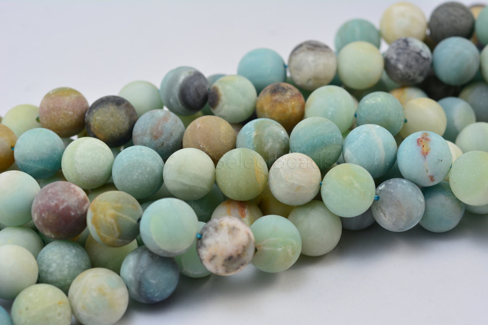 Natural Amazonite Matte Round Beads - 14mm Amazonite Gemstone Beads ...