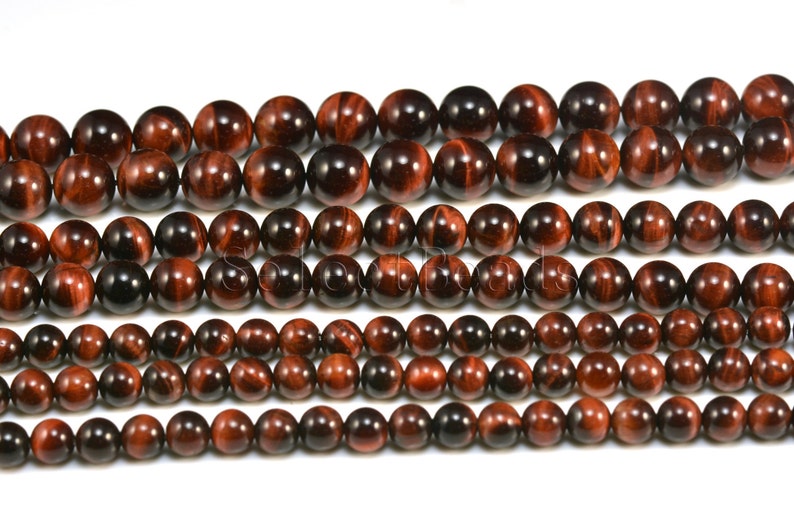 Red tiger eye beads natural tiger eye stone tiger eye | Etsy