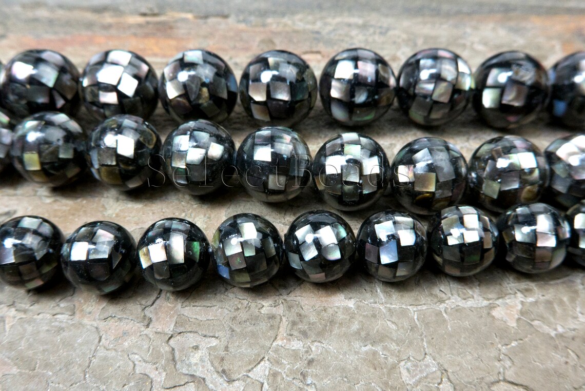 Black Lip Shell Ball Beads Black Shell Round Beads Black - Etsy