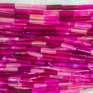 Gemstone Smooth Tube Beads - 4x13mm Natural Stone Tubes - Agate Stone ...