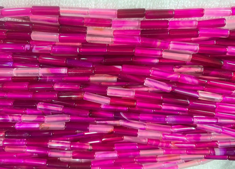 Gemstone Smooth Tube Beads 4x13mm Natural Stone Tubes - Etsy