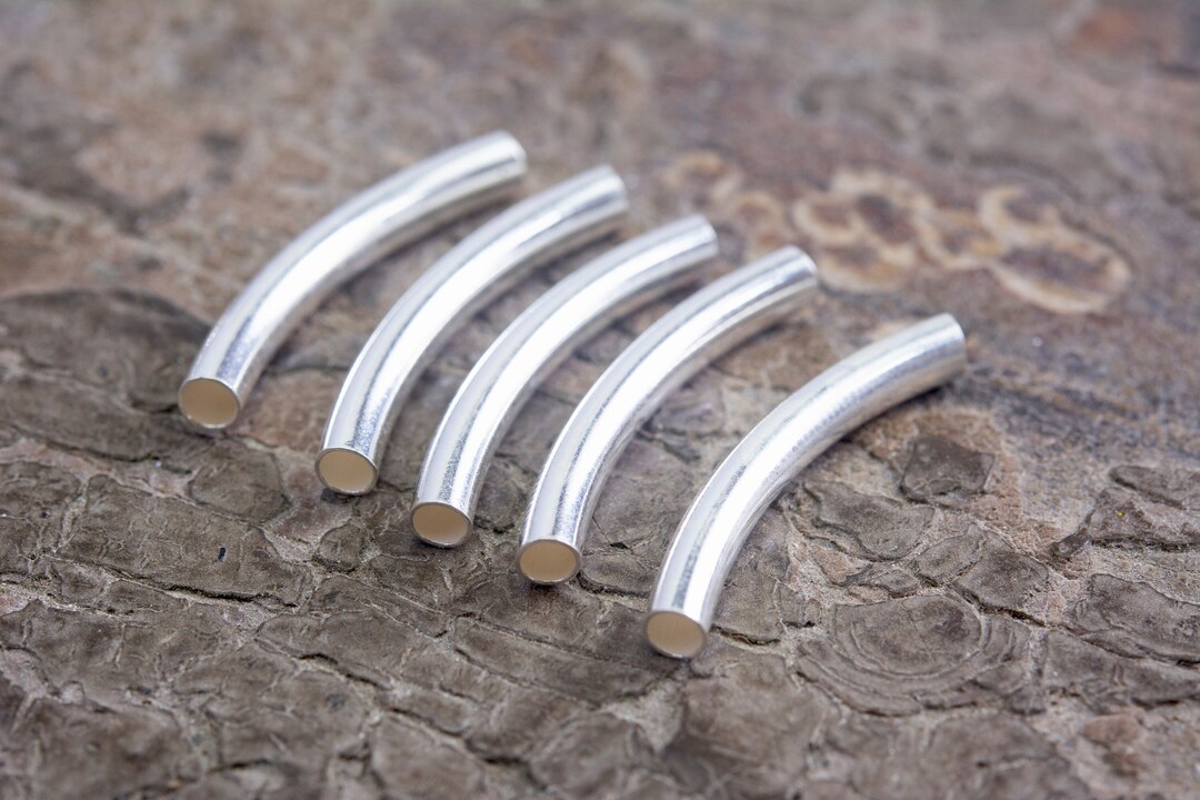 Sterling Silver Curved Tubes - Smooth Bend Tubes - Silver Jewelry Links ...