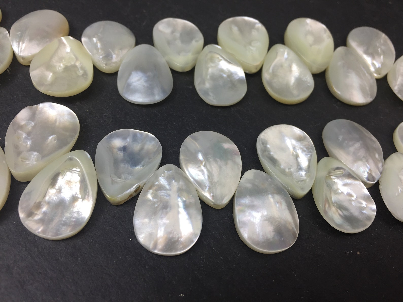 White MOP Teardrop Beads - White Shell Drops Beads - Natural Sea Shell ...