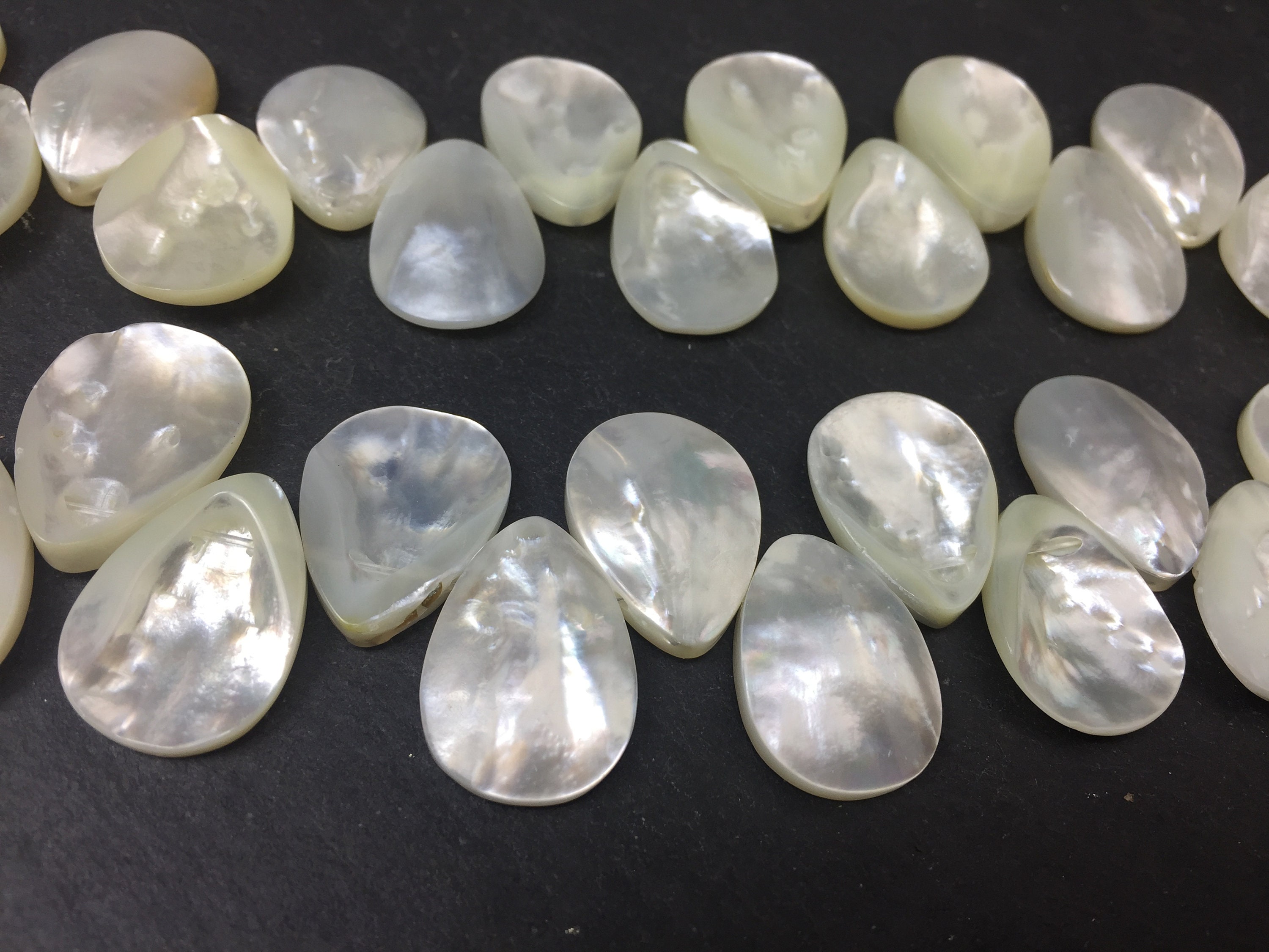 White MOP Teardrop Beads - White Shell Drops Beads - Natural Sea Shell ...