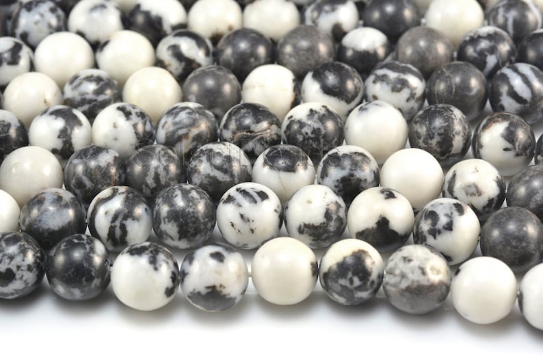 Black and White Zebra Jasper Beads Jasper Gemstone Beads - Etsy