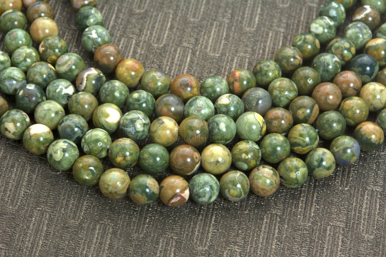 Green Rainforest Rhyolite Jasper Beads Rainforest Gemstone - Etsy