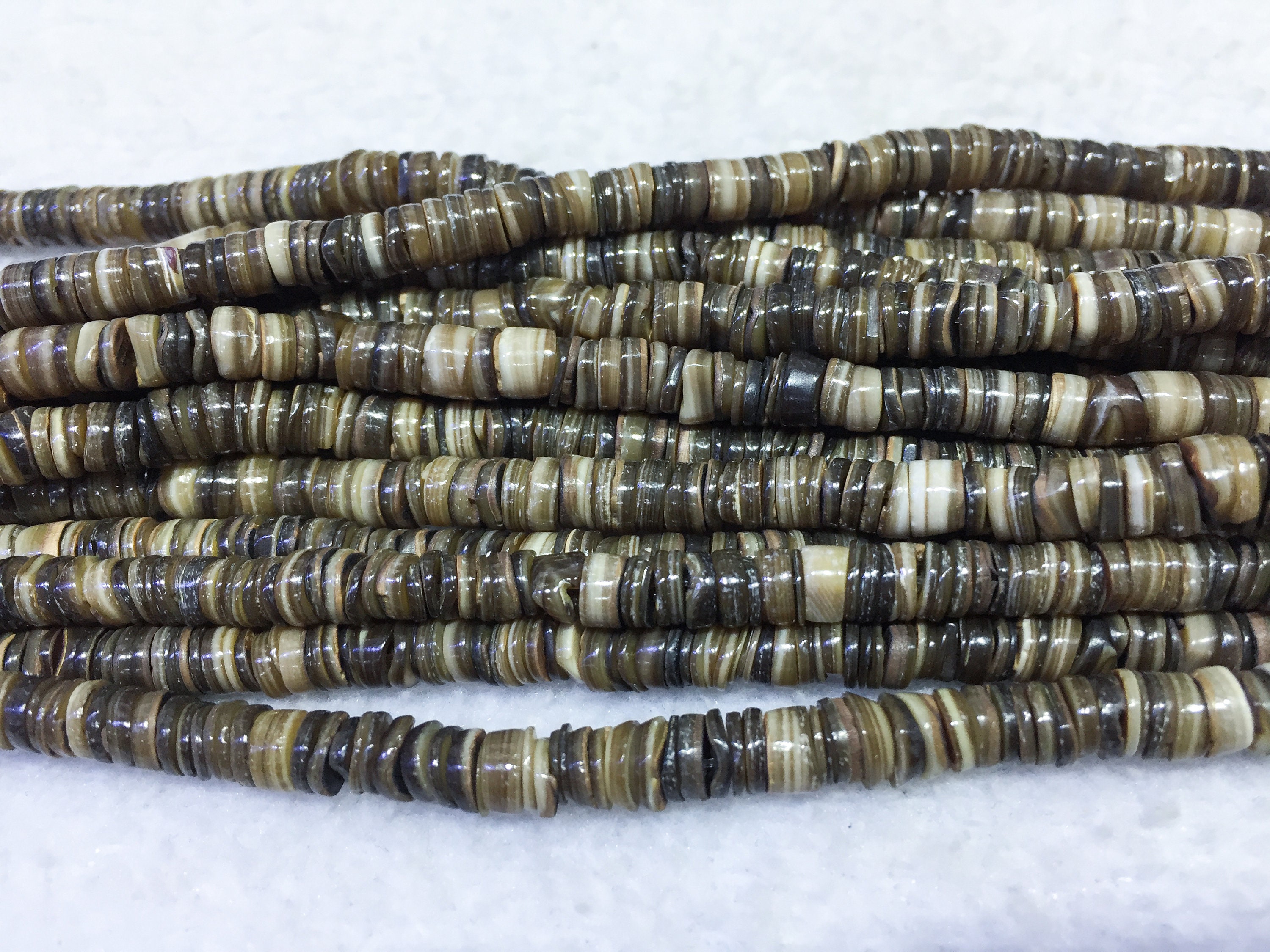 Heishi Shell Beads Dyed MOP Spacers Thin Beach Style Beads | Etsy