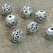 Peace Sign Round Beads - Filigree Jewelry Beads - Antique Silver Alloy ...