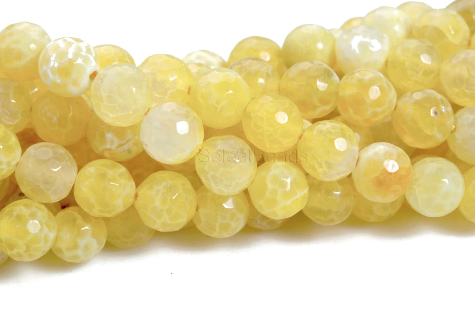 Yellow Dragon Vein Agate Beads Faceted Agate Gemstone Beads - Etsy