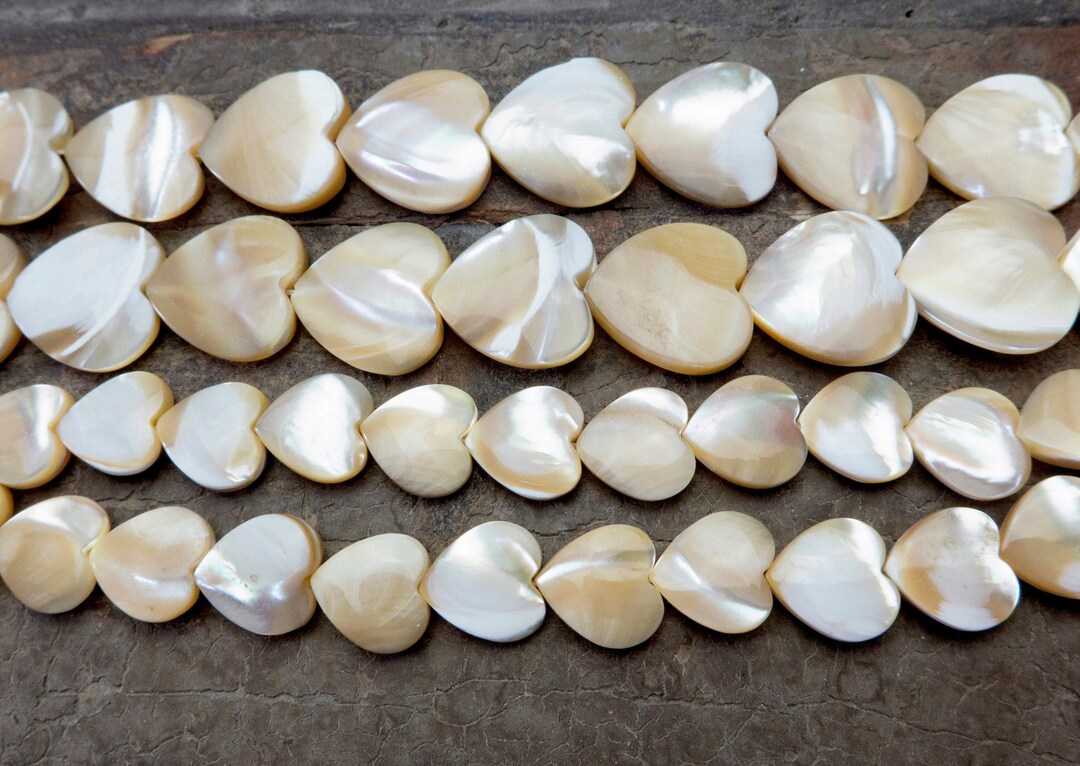 Brown MOP Heart Beads Mother of Pearl Puffy Heart Shape - Etsy