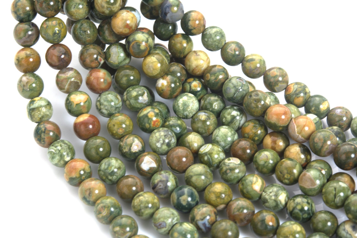 Green Rainforest Rhyolite Jasper Beads Rainforest Gemstone - Etsy