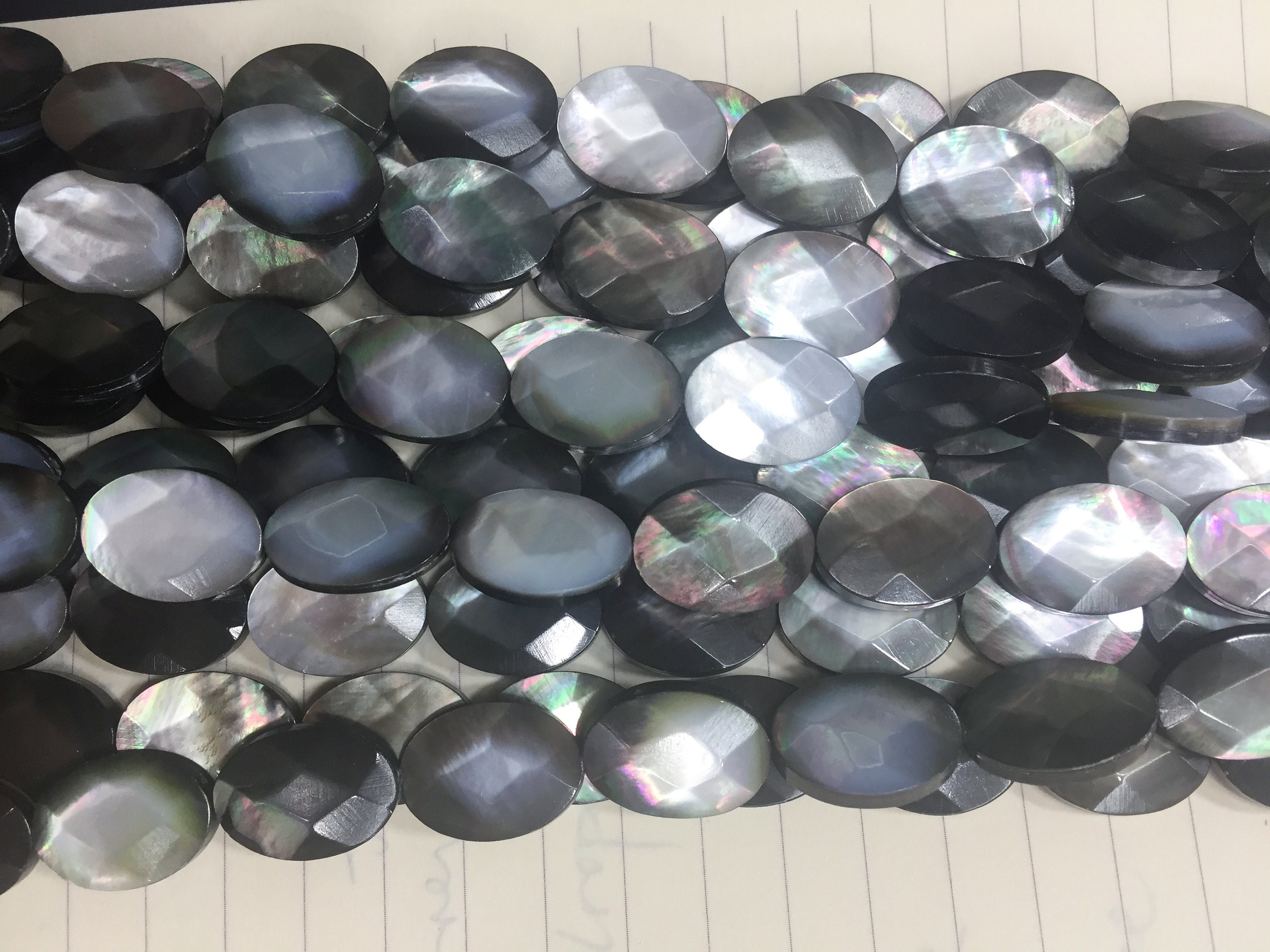 Faceted Black Lip Shell Beads Black Mother of Pearl Beads | Etsy
