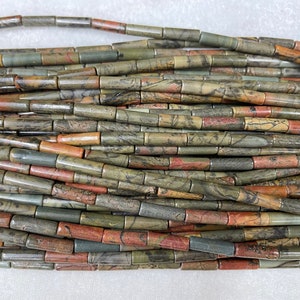 Natural Gemstone 4x13mm Tube Beads - Natural Stone Tubes - Agate Stone ...