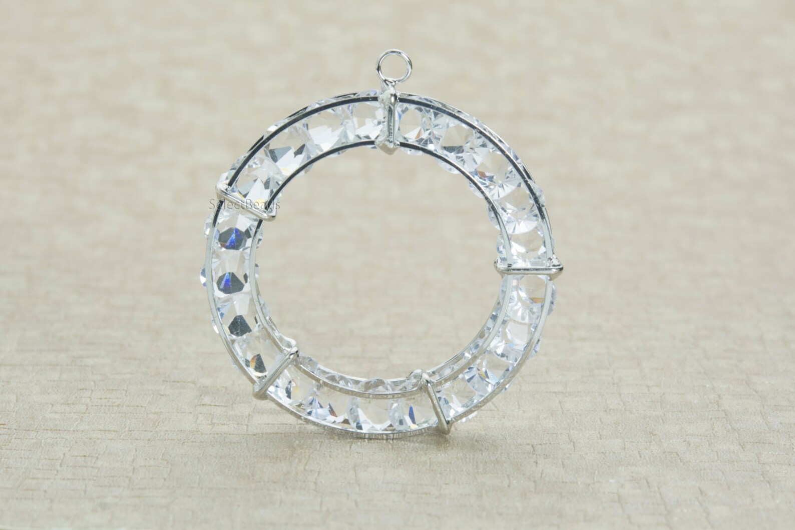 Clear Rhinestones Circle Pendants - Clear Crystal Round Circle Jewelry ...
