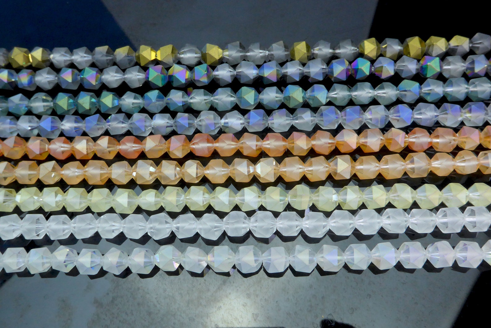 Glass Quartz Diamond Beads Faceted Crystal Quartz Beads - Etsy