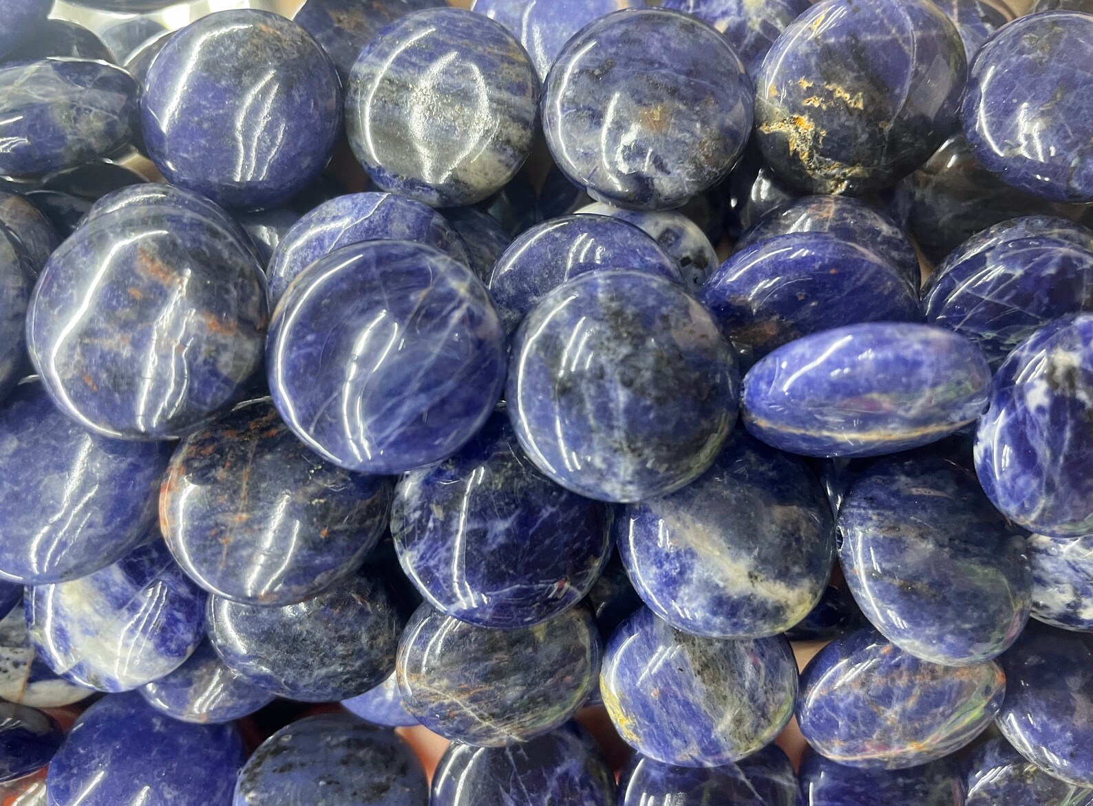 Gemstone Puffy Coin Beads 20mm Natural Stone Coin Beads - Etsy