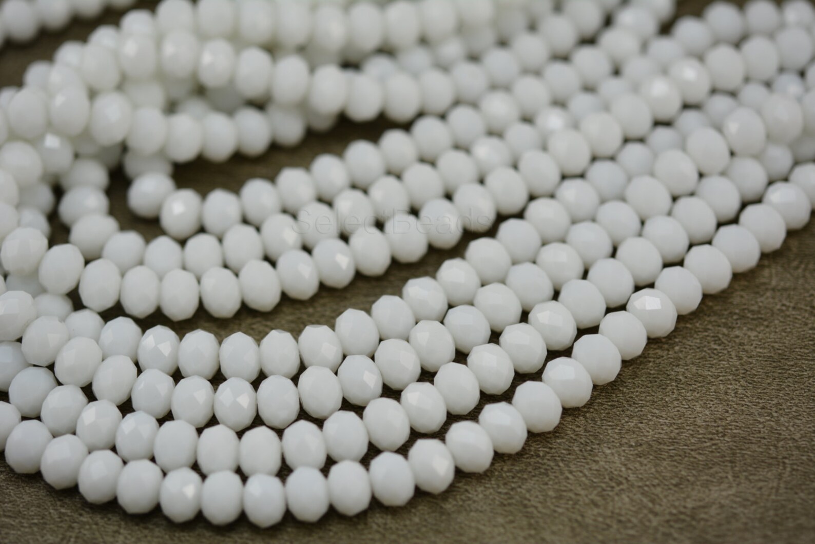 White Quartz Beads Rondelle Glass Beads Crafting Beads | Etsy