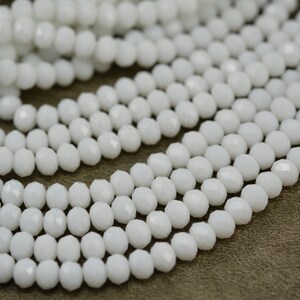 White Quartz Beads - Rondelle Glass Beads - Crafting Beads Wholesale ...
