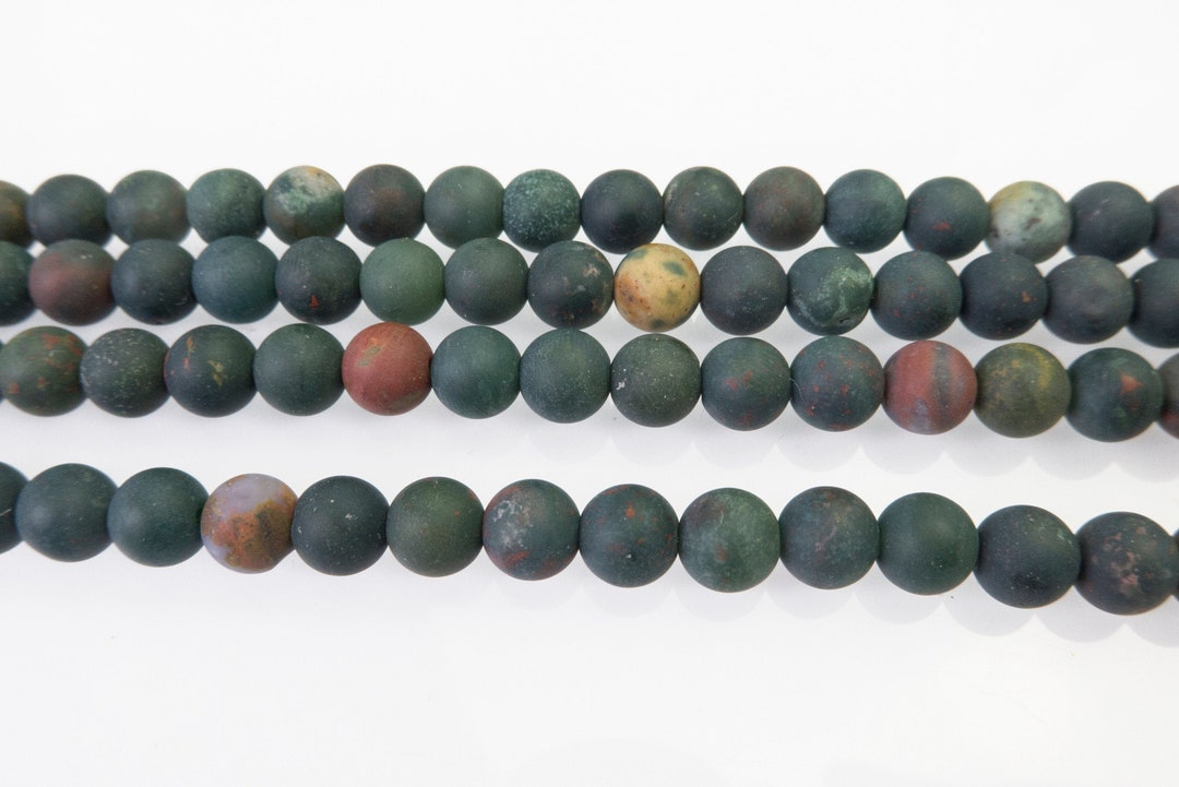 Matte Bloodstone Beads - Natural Bloodstone Beads - Indian Bloodstone ...