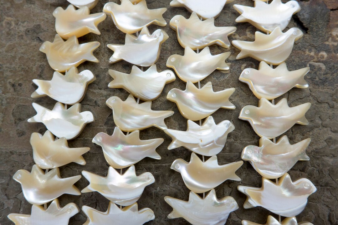 Shell Bird Beads - Mother of Pearl Animal Beads - Kahki Jewelry Beads ...
