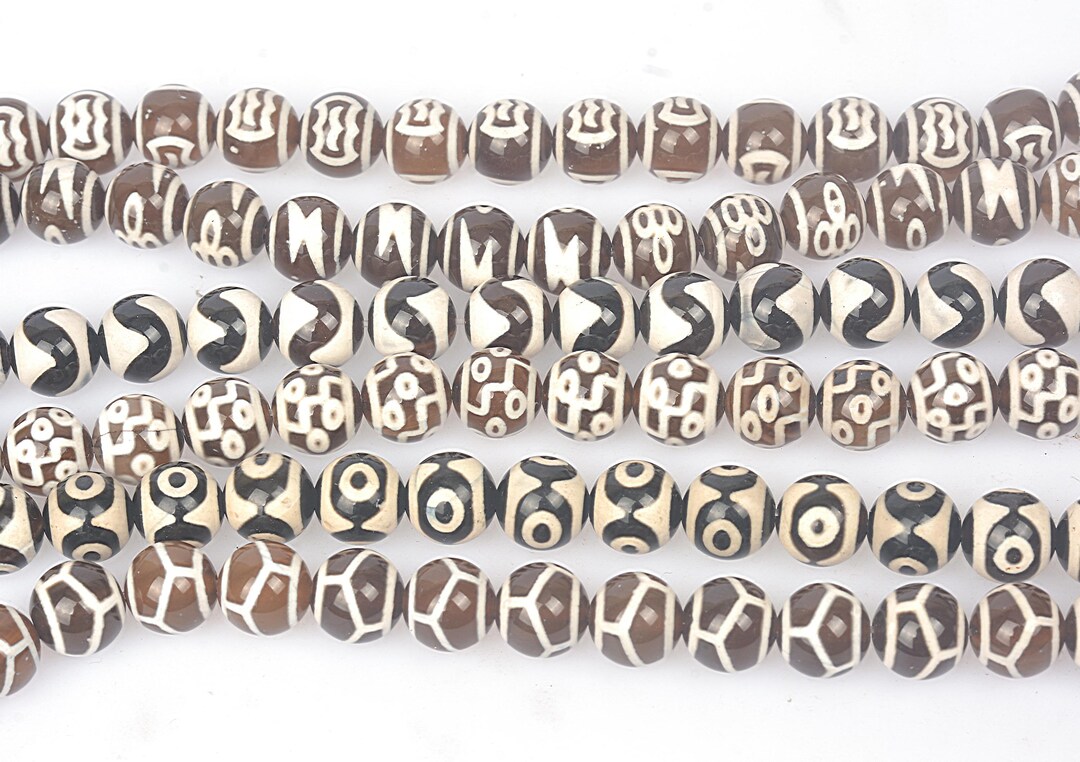 Tibetan Dzi Agate Beads, Buddhist Lucky Eyes Stones, Antique Agate ...