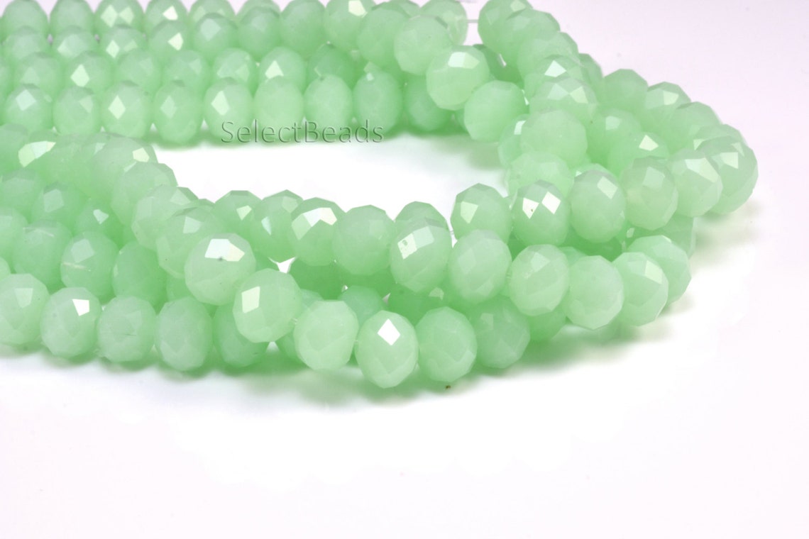 Mint Green Glass Quartz Beads - Crystal Beads for Jewelry Making ...