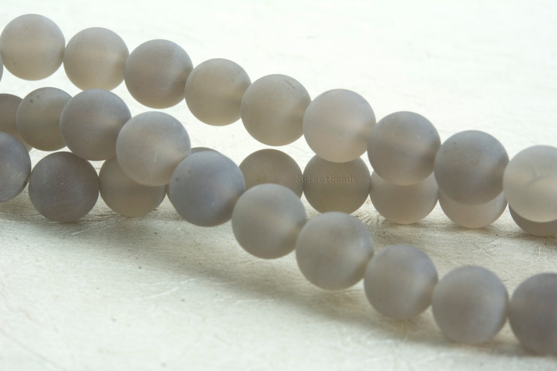 Grey Agate Beads Matte Gray Agate Beads Unpolished Agates - Etsy