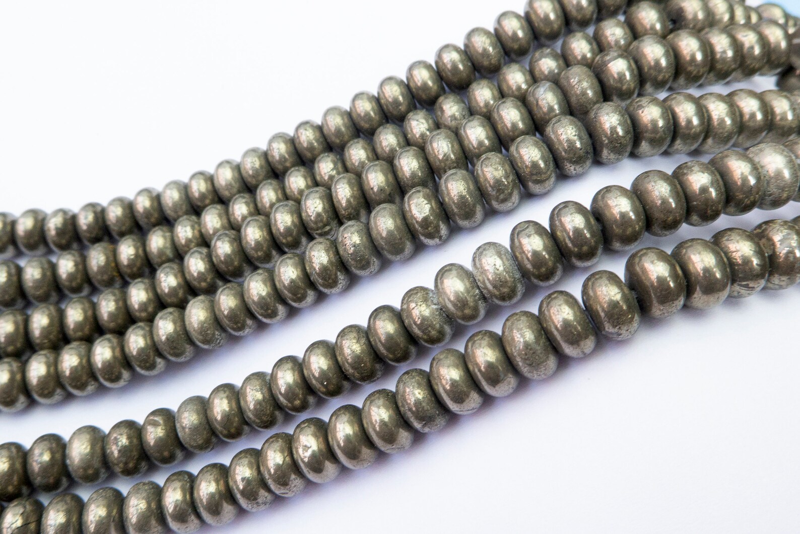 Golden Natural Pyrite Beads - Genuine Pyrite Beads - Pyrite Spacer ...