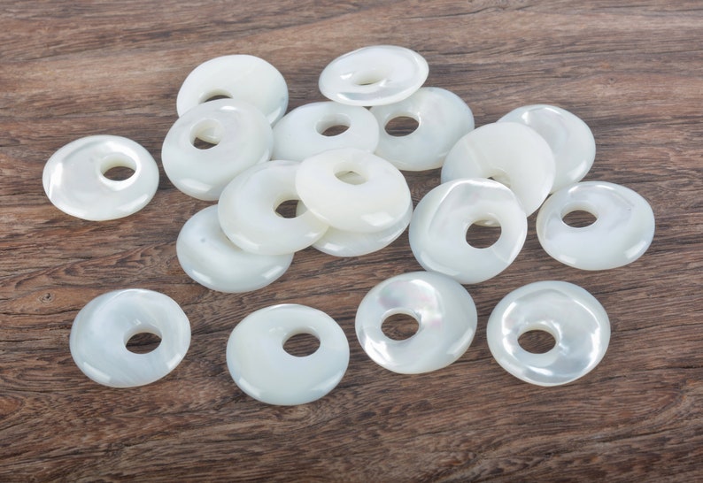 Mother of Pearl Donut Beads Reall Sea Shell Charms for - Etsy
