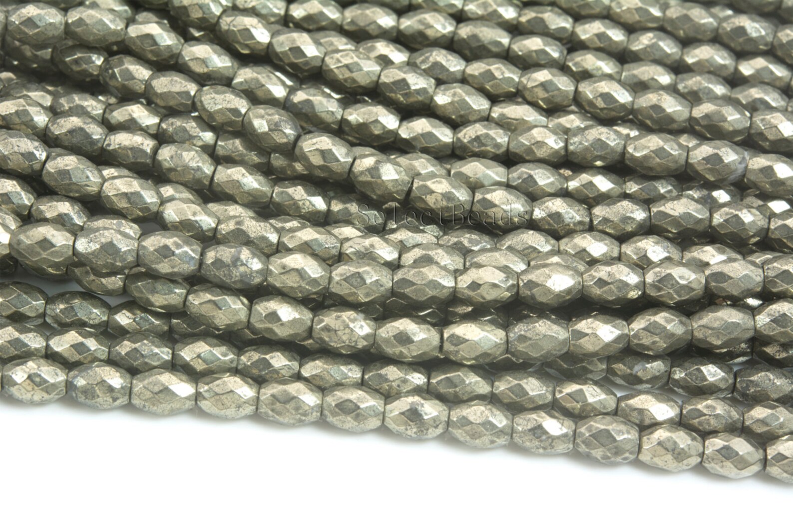 Faceted Pyrite Barrel Beads Natural Pyrite Faceted Rice - Etsy